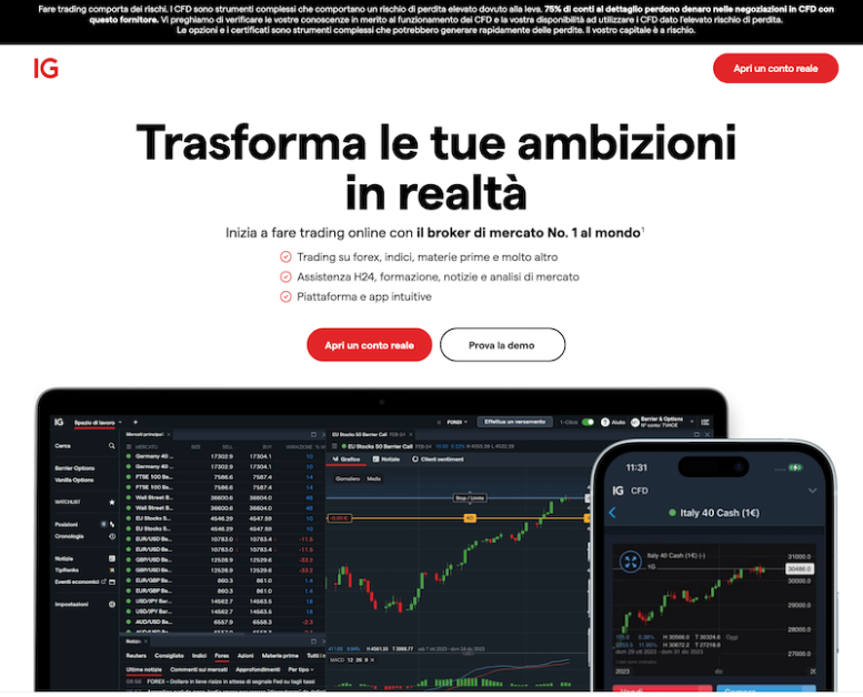 IG Trading - Costi, commissioni, deposito minimo, recensioni